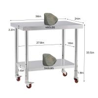 China Customizable Stainless Steel Workbench with Adjustable Height Legs and Corrosion Resistance for Heavy-Duty Kitchen Use for sale