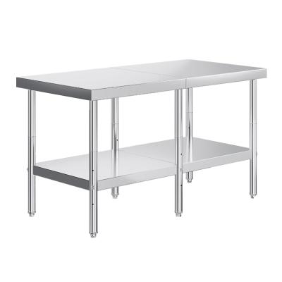 China Durable 304/201 Stainless Steel Worktable with 500 kg/㎡ Load Capacity and Modular Expandability for Commercial Kitchens for sale