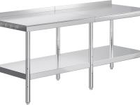 China Durable 304/201 Stainless Steel Worktable with 500 kg/㎡ Load Capacity and Modular Expandability for Commercial Kitchens for sale