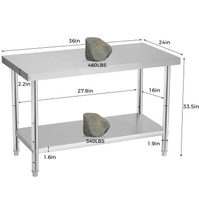 China Heavy Duty 304 Stainless Steel Worktable with Wheels for Commercial Kitchen - 300 kg Load Capacity for sale