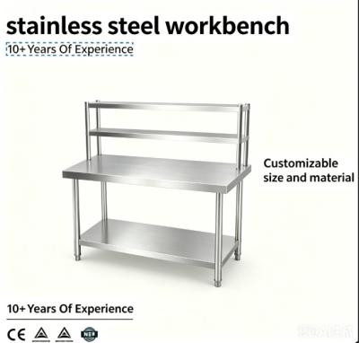 China 500kg Load Capacity Stainless Steel Workbench with Adjustable Height Legs and Corrosion Resistance for sale