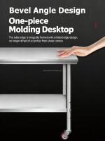 China Adjustable Height Stainless Steel Workbench with Corrosion Resistance and 500 kg/㎡ Load Capacity for Commercial Kitchens for sale