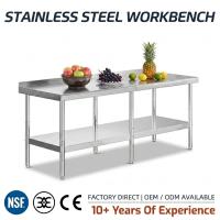 China Adjustable Height Stainless Steel Workbench with Corrosion Resistance and 500 kg/㎡ Load Capacity for Commercial Kitchens for sale