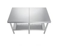 China Adjustable Height Stainless Steel Workbench with Corrosion Resistance and 500 kg/㎡ Load Capacity for Commercial Kitchens for sale