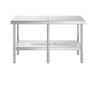 China Adjustable Height Stainless Steel Workbench with Corrosion Resistance and 500 kg/㎡ Load Capacity for Commercial Kitchens for sale
