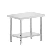 China 500kg Load Capacity 304 Stainless Steel Double-layer Commercial Work Table and Kitchen Worktable for sale