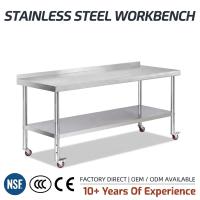 China Customizable Size 304 Stainless Steel Workbench with Adjustable Height Legs for Commercial Kitchens for sale