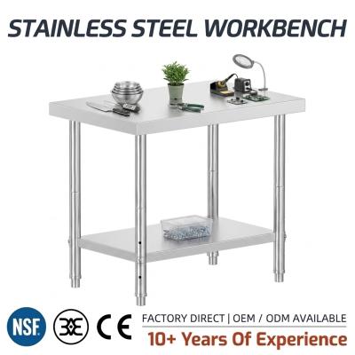 China Customized Size Stainless Steel Workbench with Corrosion Resistance and Heavy-Duty Capacity for Commercial Kitchens for sale
