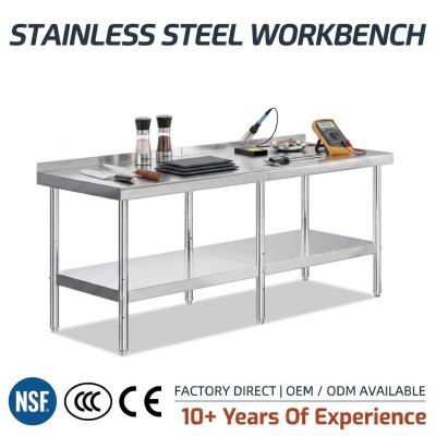China Customizable Size Stainless Steel Workbench with Corrosion Resistance and Heavy-Duty Capacity for Commercial Kitchens for sale