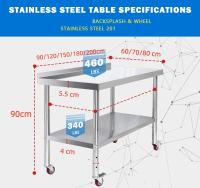 China Customizable Size Stainless Steel Workbench with Corrosion Resistance and Heavy-Duty Capacity for Commercial Kitchens for sale