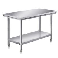 China Stainless Steel Workbench with Adjustable Height Legs and 300 kg/㎡ Load Capacity for Corrosion Resistance in Commercial Kitchens for sale