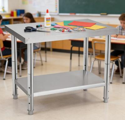 China 304 Stainless Steel Workbench with 300 kg/㎡ Load Capacity and Adjustable Height Legs for Commercial Kitchens for sale