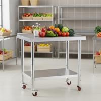 China Stainless Steel 304/201 Workbench with 300 kg/㎡ Load Capacity and Adjustable Height Legs for Commercial Kitchens for sale