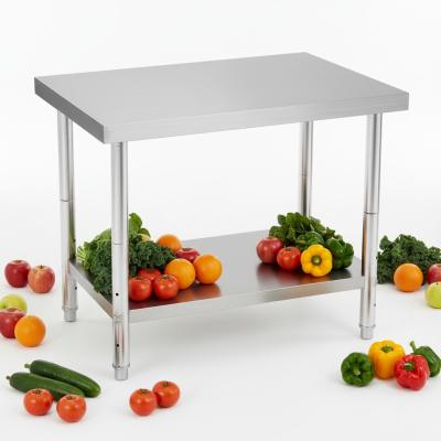 China 304 Stainless Steel Workbench with Adjustable Height and 300 kg/㎡ Load Capacity for sale
