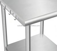 China Stainless Steel Workbench with 300kg Load Capacity, Customizable Size and Corrosion Resistance for Commercial Kitchens for sale