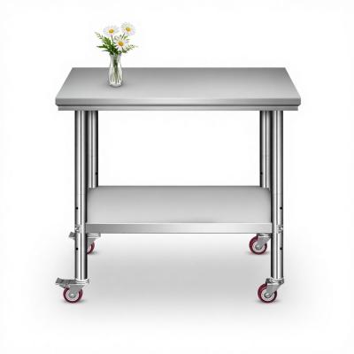 China Stainless Steel 201/304 Workbench with Adjustable Height Legs and 300 kg/㎡ Load Capacity for Commercial Kitchens for sale