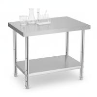 China Adjustable Height Stainless Steel Workbench with 4 Wheels and 300 kg Load Capacity for sale