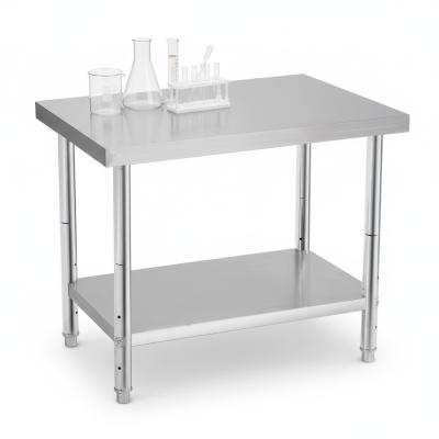 China Adjustable Height Stainless Steel Workbench with 4 Wheels and 300 kg Load Capacity for sale