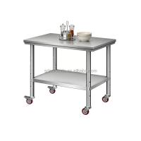 China 304 Stainless Steel Workbench with Adjustable Height Legs and Heavy-Duty Capacity for Commercial Kitchens for sale