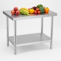 China Stainless Steel Workbench with 300 kg/㎡ Load Capacity, Polished Finish, and Casters Included for Commercial Kitchens for sale
