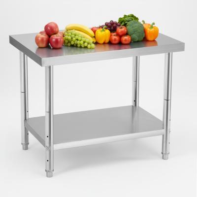 China Stainless Steel Workbench with 300 kg/㎡ Load Capacity, Polished Finish, and Casters Included for Commercial Kitchens for sale