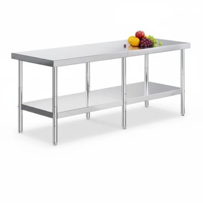 China Adjustable Height Stainless Steel Workbench with Corrosion Resistance and Heavy-Duty Capacity for Commercial Kitchens for sale