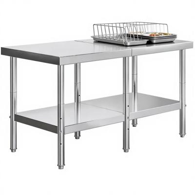 China Customizable Size Stainless Steel Workbench with Corrosion Resistance and Heavy-Duty Capacity for Commercial Kitchens for sale