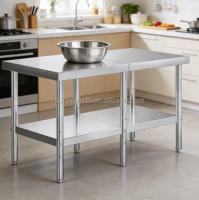 China Heavy-Duty Stainless Steel Workbench with Customizable Design for Commercial Kitchen Use for sale