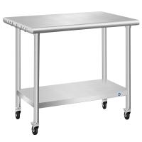 China Double-layer Stainless Steel Workbench with Corrosion Resistance and 300 kg/㎡ Load Capacity for sale