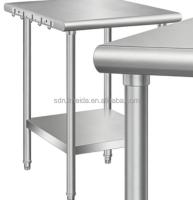 China Double-layer Stainless Steel Workbench with Corrosion Resistance and 300 kg/㎡ Load Capacity for sale