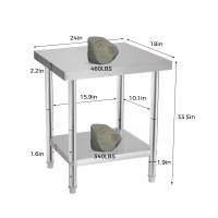China Professional Stainless Steel 304/201 Workbench with Adjustable Height Legs and 300 kg/㎡ Load Capacity for Kitchen Labs for sale