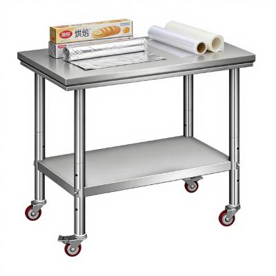 China Stainless Steel 201/304 Worktable with 300 kg/㎡ Load Capacity and Adjustable Height Legs for Commercial Kitchens for sale