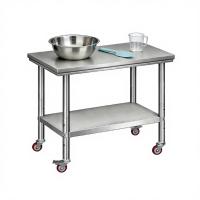 China Stainless Steel 201/304 Worktable with 300 kg/㎡ Load Capacity and Adjustable Height Legs for Commercial Kitchens for sale