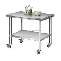 China Stainless Steel 201/304 Worktable with 300 kg/㎡ Load Capacity and Adjustable Height Legs for Commercial Kitchens for sale