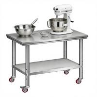 China Compact Stainless Steel 201/304 Worktable with 300 kg/㎡ Load Capacity and Adjustable Height Legs for Commercial Kitchens for sale