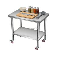 China Compact Stainless Steel 201/304 Worktable with 300 kg/㎡ Load Capacity and Adjustable Height Legs for Commercial Kitchens for sale