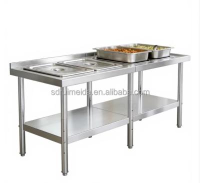 China Stainless Steel 201/304 Heavy-Duty Workbench with Corrosion Resistance for Commercial Kitchens for sale