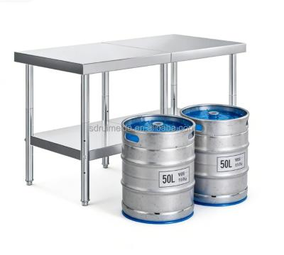 China 2-Layer Stainless Steel 201/304 Workbench with Corrosion Resistance and Adjustable Height Legs for Commercial Kitchen for sale