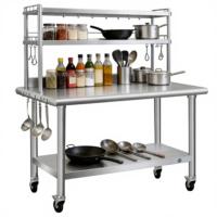 China Durable Stainless Steel Work Table with 300 kg/㎡ Load Capacity and Food-Grade Powder Coating for Commercial Kitchens for sale
