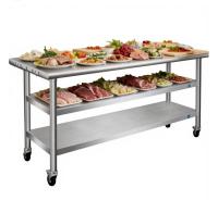 China Stainless Steel 201/304 Workbench with Corrosion Resistance and 300 kg/㎡ Load Capacity for Commercial Kitchen for sale