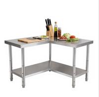 China Stainless Steel Work Table with Adjustable Height Legs, Corrosion Resistance, and Heavy-Duty Capacity for Commercial Kitchens for sale