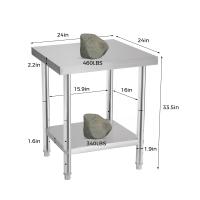 China Stainless Steel Work Table with Adjustable Height Legs, Corrosion Resistance, and Heavy-Duty Capacity for Commercial Kitchens for sale