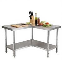 China Commercial Stainless Steel 304/201 Heavy-Duty Workbench with Adjustable Height Legs for Kitchen Use for sale