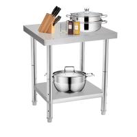 China Commercial Stainless Steel 304/201 Heavy-Duty Workbench with Adjustable Height Legs for Kitchen Use for sale