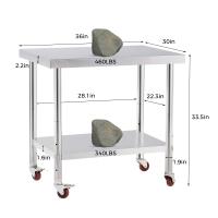 China Commercial Stainless Steel 304/201 Heavy-Duty Workbench with Adjustable Height Legs for Kitchen Use for sale