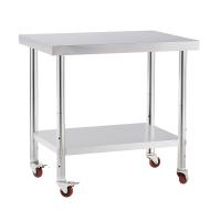 China Commercial Stainless Steel 304/201 Heavy-Duty Workbench with Adjustable Height Legs for Kitchen Use for sale