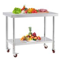China Stainless Steel 201/304 Worktable with Food-Grade Powder Coating and Heavy-Duty Capacity 300 kg/㎡ for Commercial Kitchens for sale