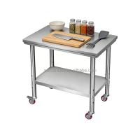 China Stainless Steel Workbench with Corrosion Resistance Heavy-Duty Capacity and Adjustable Height Legs for Commercial Kitchens for sale