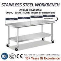 China Adjustable Height Stainless Steel Workbench with Corrosion Resistance and 500 kg/㎡ Load Capacity for sale