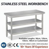 China Customizable Size Stainless Steel Workbench with 500 kg/㎡ Load Capacity and Polished Finish for Commercial Kitchens for sale